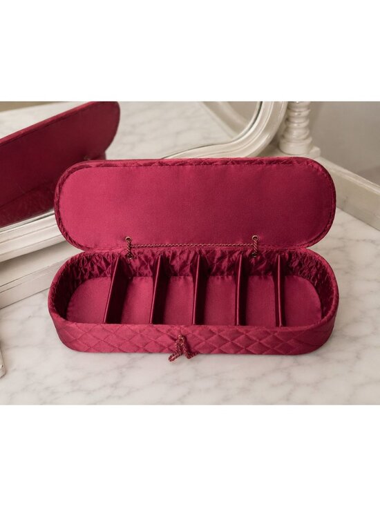 Storage & Organization | Vintage Quilted Satin Storage Box Burgundy ...